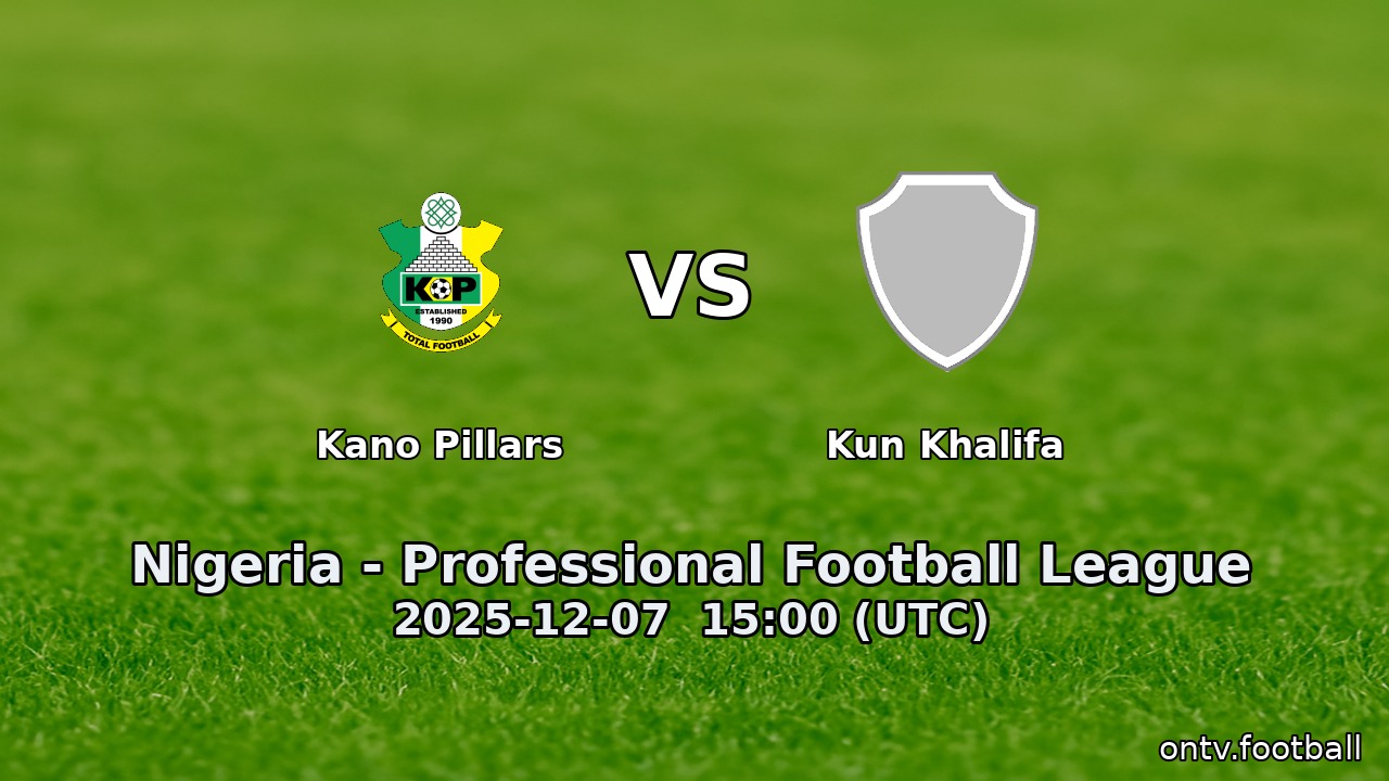 Kano Pillars vs Kun Khalifa - Nigeria - Professional Football League ...