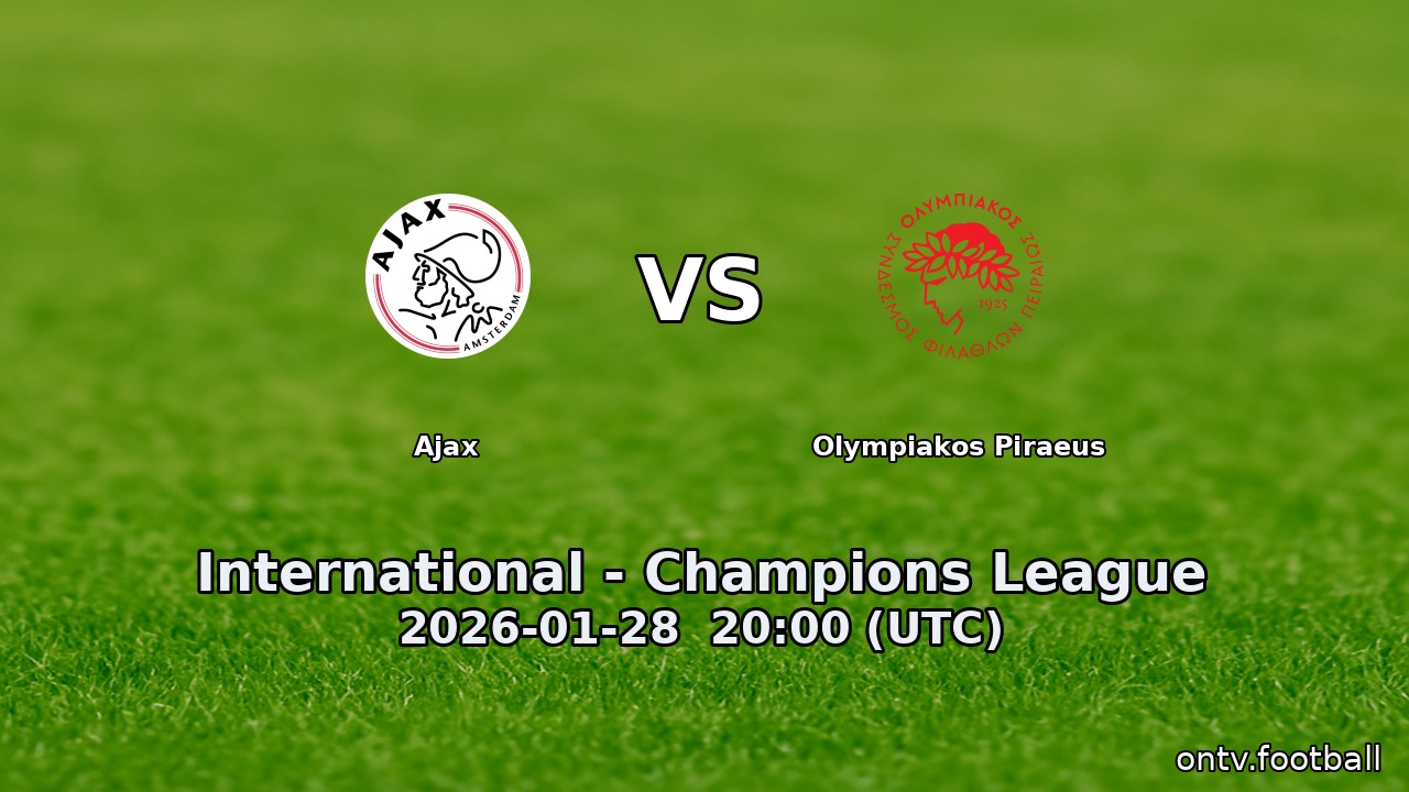 Ajax vs Olympiakos Piraeus - International - Champions League - 28 Jan ...